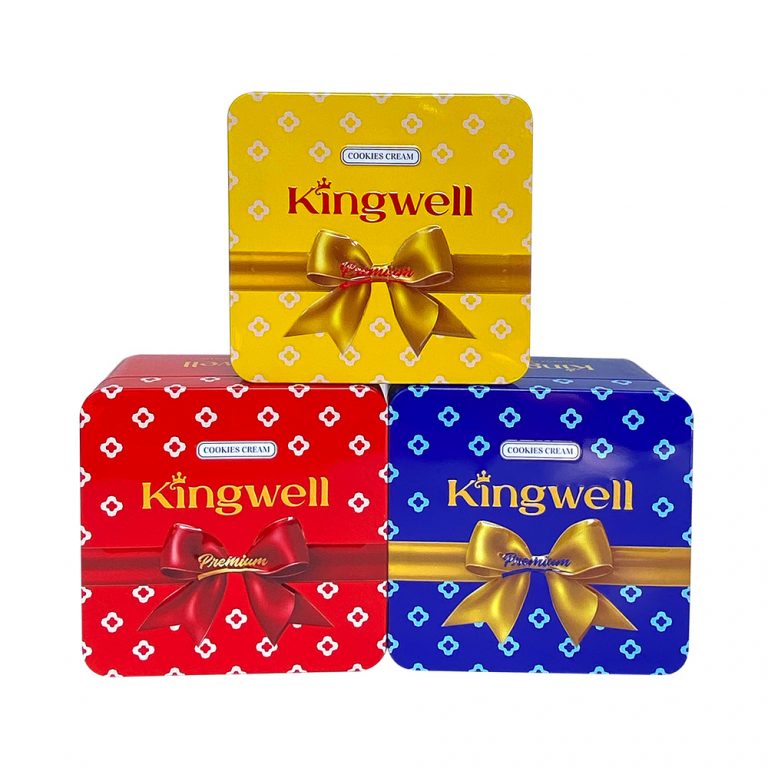 Bánh Quy Kingwell Hộp Sắt Vuông 112g - Hợp Phát Foods
